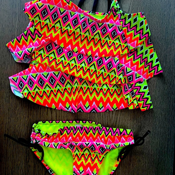 Justice | Swim | Justice For Girls 2 Piece Tank Bikini Size 8 Neon ...